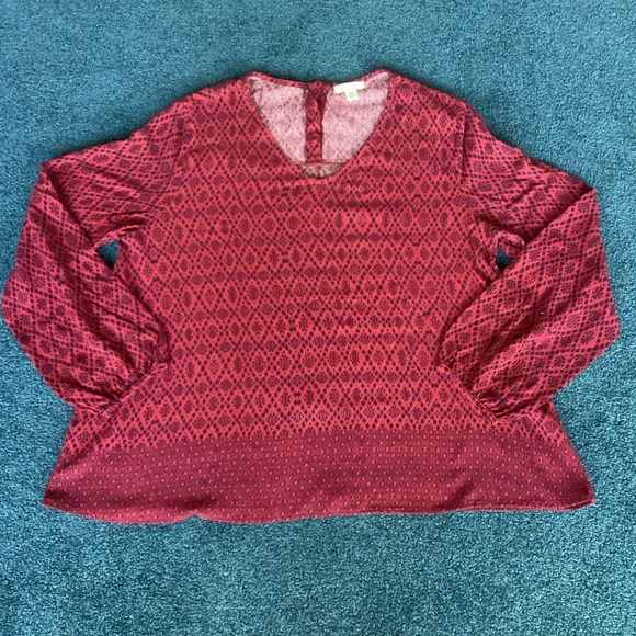 miami | Tops | Miami Red And Blue Vneck Blouse Sz Medium | Poshmark